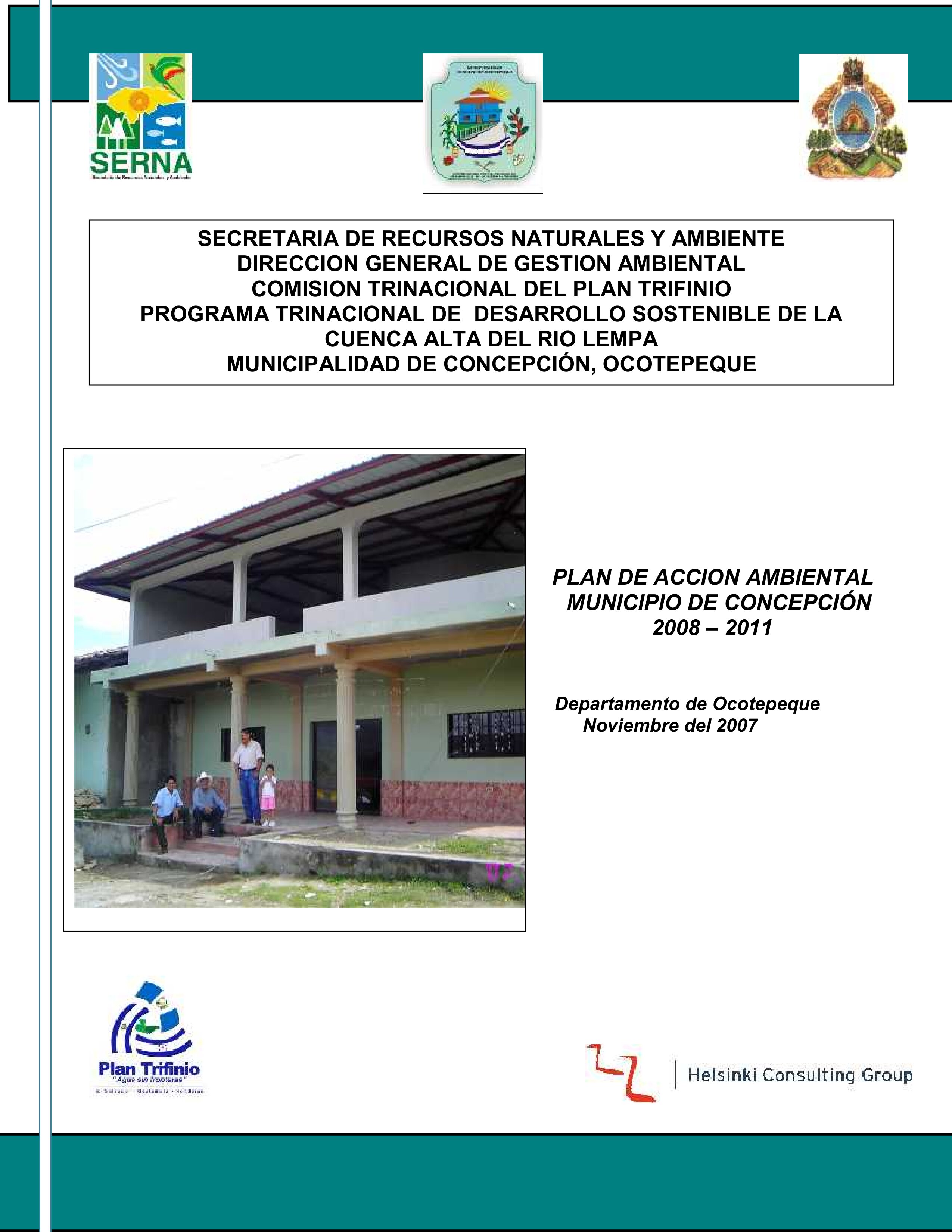 Plan de acción ambiental municipio de Concepción Ocotepeque 2008-2011