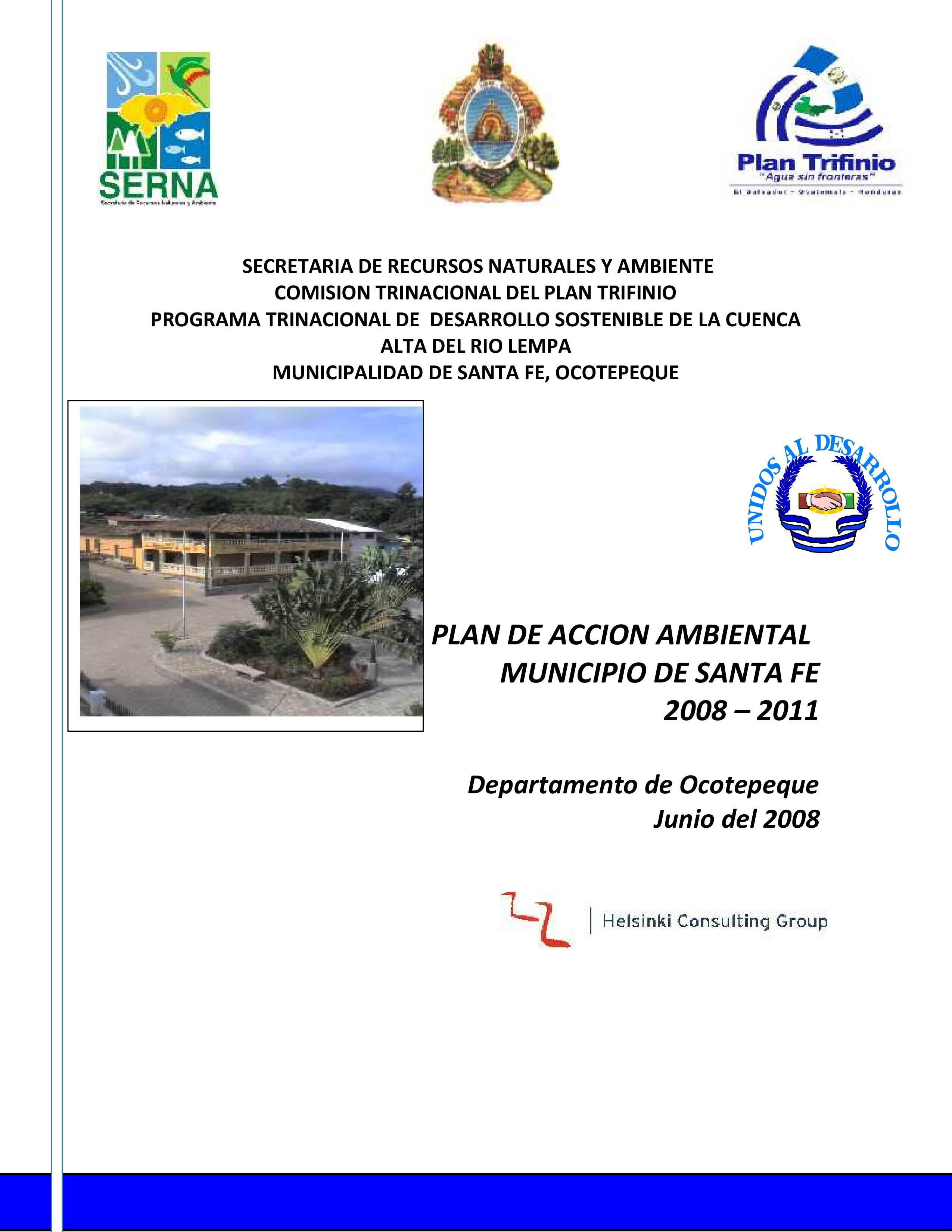 Plan de acción ambiental municipio de Santa Fe Ocotepeque 2008-2011